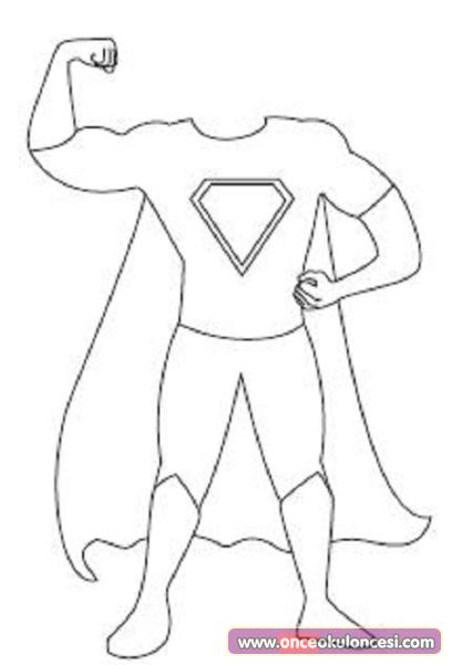 Flying Superhero Body Outline Coloring Pages