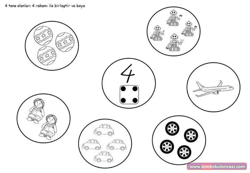 4 Rakamı Çalışma Sayfası